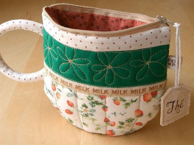 Zipper Pouch Teacup Make The Coffee Cup Pouch For Sewing Scissors