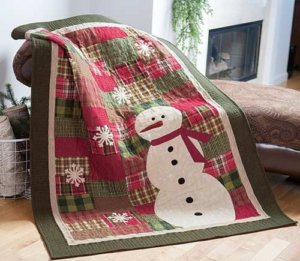 Storm Watcher Snowman Quilt To Snuggle and Watch The Snowflakes ...