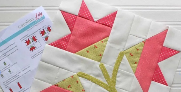 Half Square Triangles Become A Beautiful Lily Block – Quilting Cubby