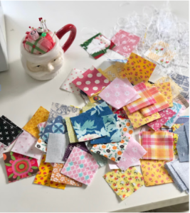 Bright and White Scraps Sew A Postage Stamp Quilt - Quilting Cubby